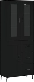 vidaXL Skříň highboard 69,5 x 34 x 180 cm kompozitní dřevo [3198676] Barva: Černá