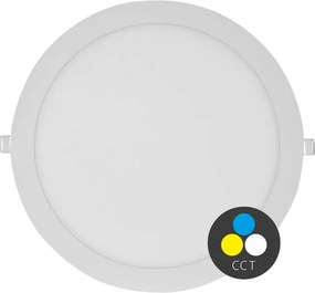 T-LED Bílý vestavný LED panel kulatý 300mm 24W 24V CCT 102203