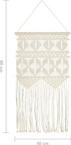 Nástěnný závěs macramé 40 x 80 cm bavlna 323997