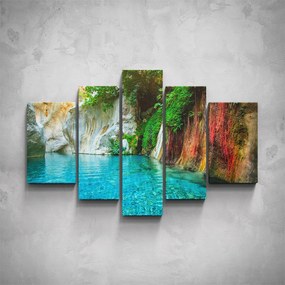 5-dílný obraz - Azurová řeka - PopyDesign
