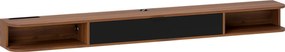 HOMCOM Závěsný TV nábytek, televizní stolek pro televize až do 190,5 cm, výklopná zásuvka, 2 police, 180x24x16 cm, ořech