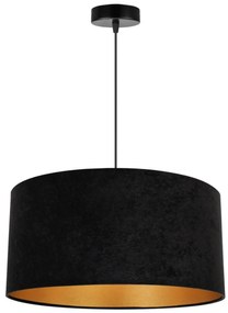 Závěsné svítidlo Mediolan, 1x černé/zlaté textilní stínítko, (fi 44cm)