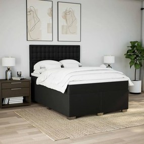 Box spring postel s matrací černá 140x200 cm textil 3290527