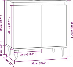 vidaXL Koupelnová skříňka 58 x 33 x 60 cm kompozitní dřevo [831583] Barva: Betonová šedá