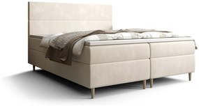 Manželská postel Boxspring 180 cm Flu Comfort (světlobéžová) (s matrací a úložným prostorem). 1055941