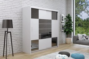 Casarredo - Komfort nábytek Šatní skříň FRANKLIN 2 203 bílá/grafit