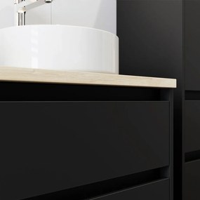 Mereo Mereo, Opto, koupelnová skříňka s umyvadlem z litého mramoru 61 cm, bílá, dub, bílá/dub, černá, CN920M