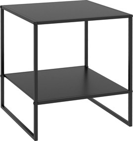 HOMCOM Odkládací stolek s policí 40x40x45 cm, konferenční stolek s ocelovým rámem, noční stolek do obývacího pokoje a ložnice v černé barvě | Aosom.de