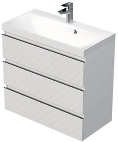 Koupelnová skříňka s umyvadlem SAT Cube Way 80x71x40 cm bílá mat CUBE3D803ZB
