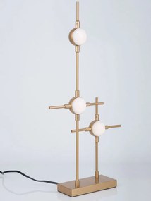 Kovová LED stolní lampa ve zlaté barvě se stínidlem z akrylového skla (výška 52 cm) Atomo – Nova Luce