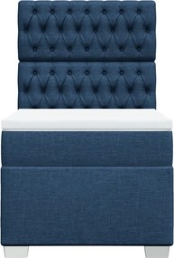 Box spring postel s matrací modrá 90x190 cm textil 3290356