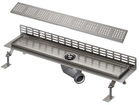 Sanela - Sprchový žlab ke stěně, délka 95 cm, lesklá nerez SLKN 07F
