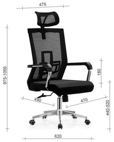Dalenor Kancelářská židle Luccas HB, textil, černá / modrá