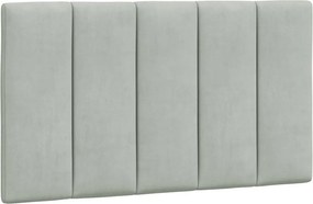 Postel s matrací Hanko světle šedá 80 x 200 cm samet 3208562