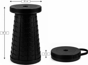 Kempingová stolička CAMPIO teleskopická 45 cm, černá