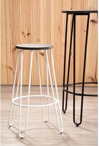 Bílá/v přírodní barvě barová stolička z jilmového dřeva (výška sedáku 75 cm) District – Premier Housewares