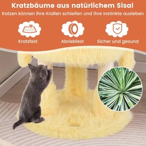 Costway Cat tree malý 93 cm vysoký kočičí strom s motivem monster se 2 kočičími