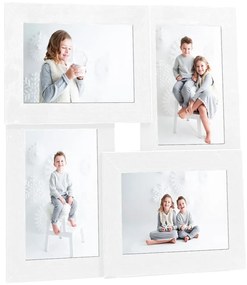 Kolážový fotorámeček na 4 obrázky (10 x 15 cm) bílý MDF