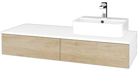 Dřevojas Koupelnová skříňka MODULE SZZ2 120 Varianta: N01 Bílá lesk / D01 Beton / Levé