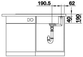Blanco Axia III XL 6 S Granitový dřez s odkapem oboustranné provedení s excentrickým ovládáním, 100x51cm, antracit, 523510