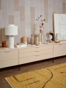Okrový ručně tkaný bavlněný koberec se vzorem Woven - 120*180 cm