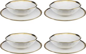 Keramická sada talířů Lissa White Gold 8ks