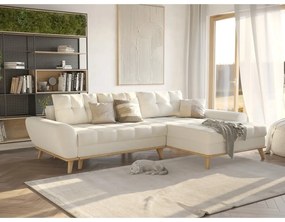 Krémová rozkládací rohová pohovka (pravý roh) Balitco – Ropez