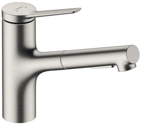 Hansgrohe Zesis M33 - Dřezová baterie s výsuvnou sprškou, sBox, vzhled nerezu 74821800