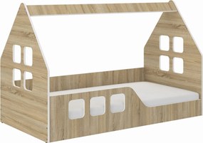 Wooden Toys Dětská postel Nízký DOMEČEK SONOMA 160x80 Montessori (vlevo)