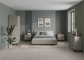 Manželská postel, 160x200, šedohnědá Taupe, DOMCA