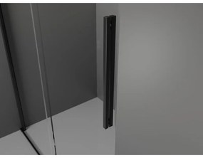 Mexen Velar, posuvné dveře do otvoru typ Walk-In 85 cm, 8mm čiré sklo, černá matná, 871-085-000-03-70