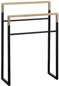 Sapho, SKA Stojan na ručníky, 550x800x200mm, černá mat/dub, SKA308
