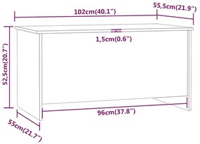Konferenční stolek dub sonoma 102x55,5x52,5 cm kompozitní dřevo - Default Title