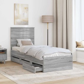 Rám postele s čelo Šedá Sonoma 75 x 190 cm Inženýrské dřevo 3411171