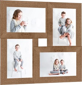 vidaXL Kolážový fotorámeček na 4 obrázky (10 x 15 cm) MDF [332774] Barva: Bílá