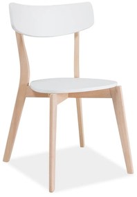Jídelní židle Tibi, bílá / dub bělený