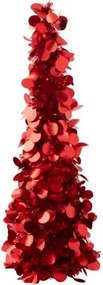 Červený lesklý vánoční stromek Sparkling S – 14*14*60 cm