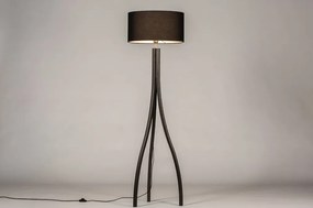 Stojací designová lampa Arbon Black and Black Wood