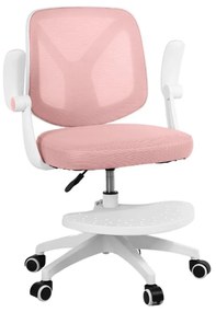Dětská otočná židle Neoseat JUNI 010 s podnoží — látka, růžová