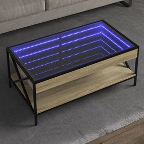 Konferenční stolek s Infinity LED dub sonoma 90 x 50 x 38 cm