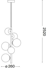 Ideal Lux - LED Lustr na lanku PERLAGE 6xG9/3W/230V pr. 26 cm zlatá/bílá