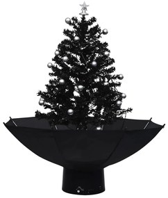 vidaXL Sněžící vánoční stromek s deštníkovým stojanem černý 75 cm PVC