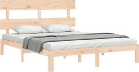 Rám postele s čelem King Size masivní dřevo 3193536