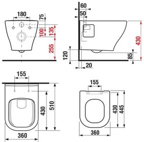 JIKA H8666160000001 - Závěsné WC DEEP + záchodové prkénko SoftClose DEEP