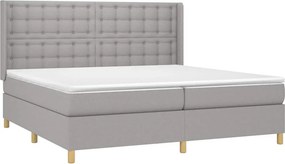 Box spring postel s matrací světle šedá 200 x 200 cm textil 3132337