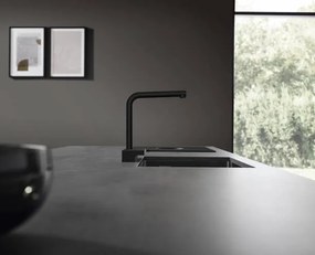 Hansgrohe Aquno Select M81, páková kuchyňská baterie 250, vytahovatelný výtok, 2jet, černá matná, HAN-73836670