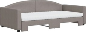 Válenda s přistýlkou a matracemi taupe 100 x 200 cm textil 3197214