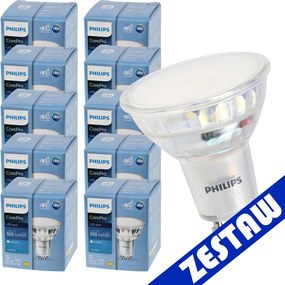 SADA 10x GU10 LED žárovka PHILIPS 4,9W 550lm - teplá bílá