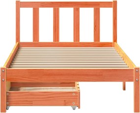 Postel bez matrace voskově hnědá 100 x 200 cm masivní borovice 3301491