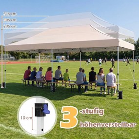 Costway Skládací pavilon s 4 bočními stěnami Výškově nastavitelný zahradní